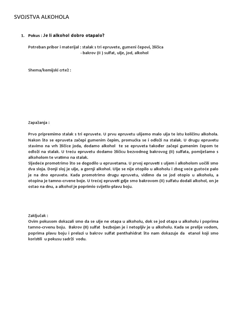 Svojstva Alkohola | PDF