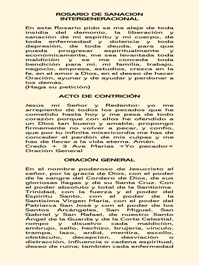 Rosario Integeneracional | PDF | Oración | Rosario