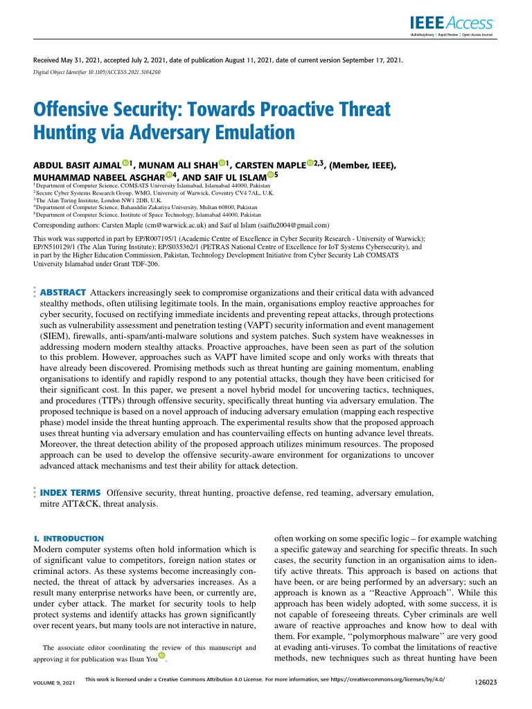 Proactive Threat Hunting Model | PDF | Security | Computer Security
