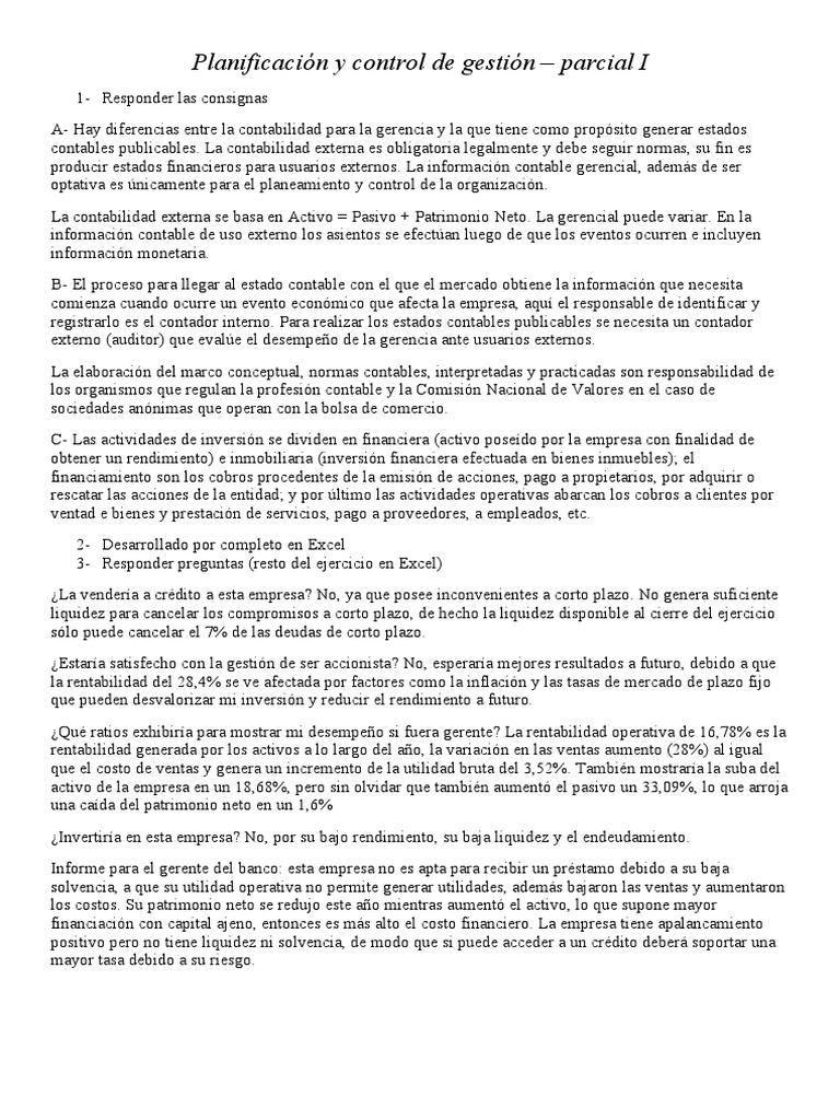 PCG (Parcial I) | PDF | Contabilidad | Sector privado