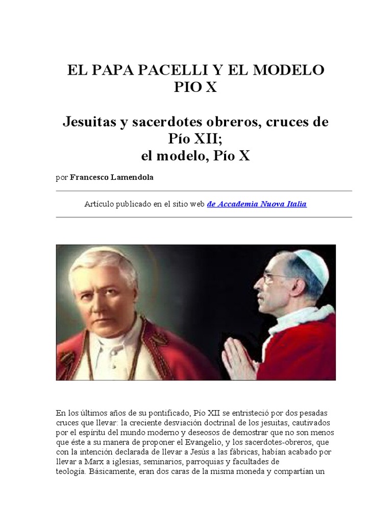 Pío XII y el legado de Pío X | PDF | Papa Pío Xii | Iglesia Católica