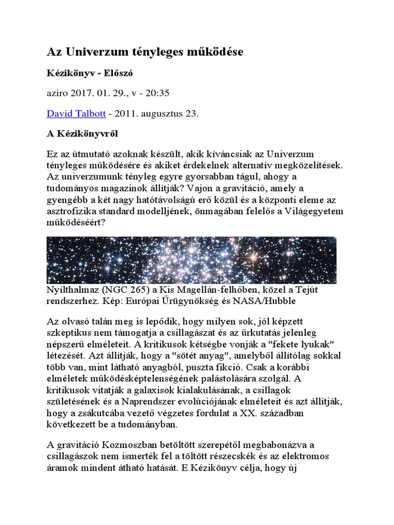 David Talbot - Az Univerzum Tėnyleges Működése | PDF