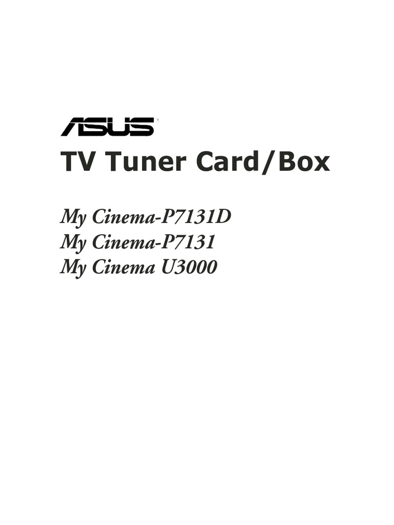 Asus TV Card | PDF | Television | Video