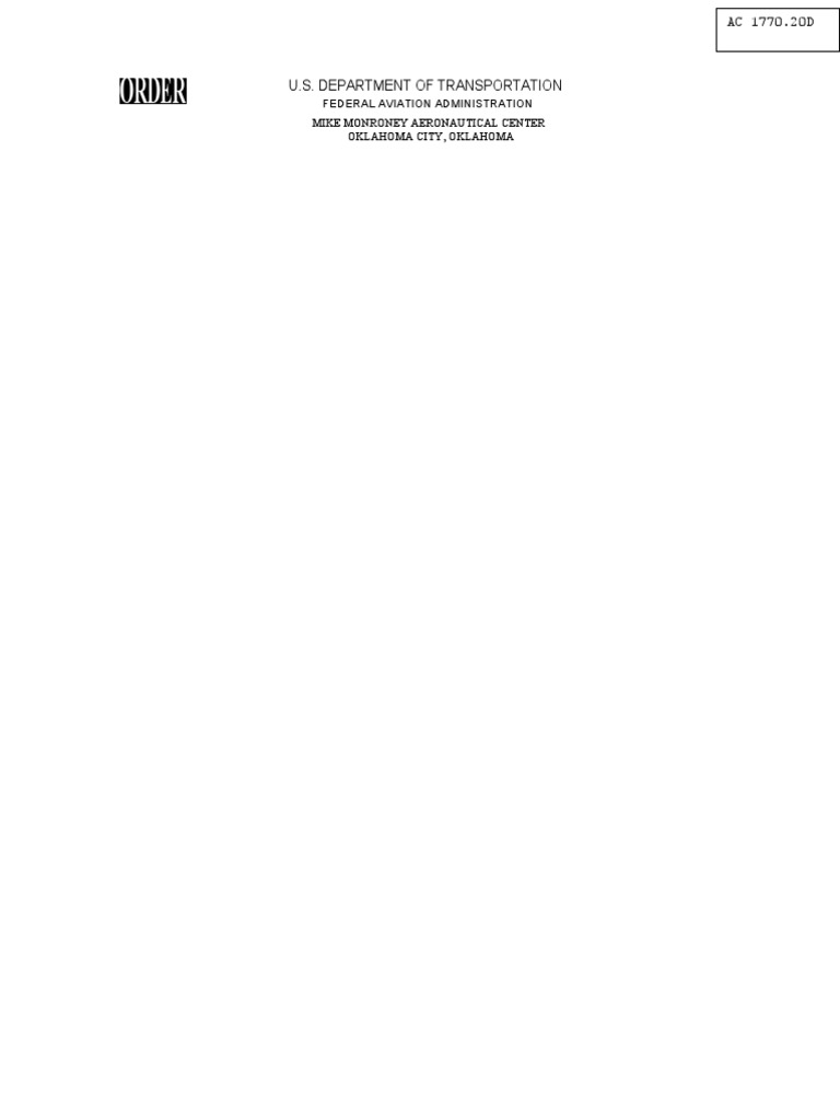 Order: Federal Aviation Administration Mike Monroney Aeronautical ...