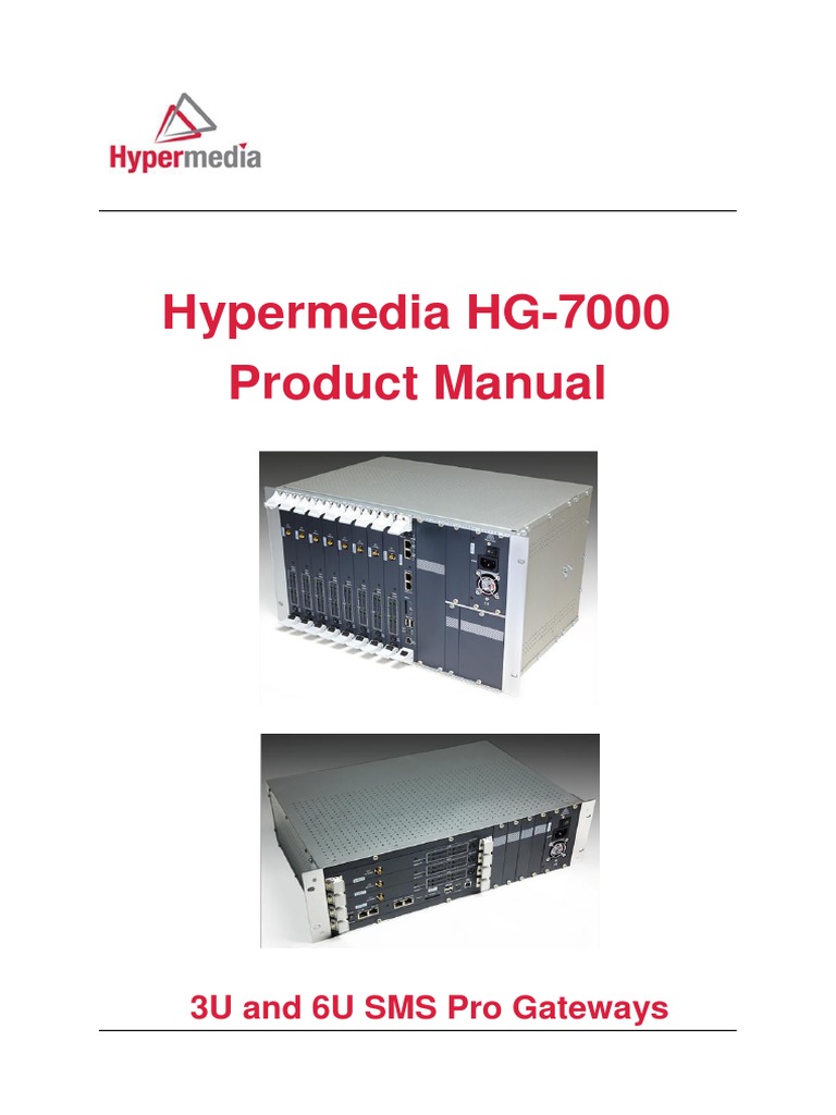 Hypermedia HG-7000 Product Manual: 3U and 6U SMS Pro Gateways | PDF | Ip Address | Gateway ...