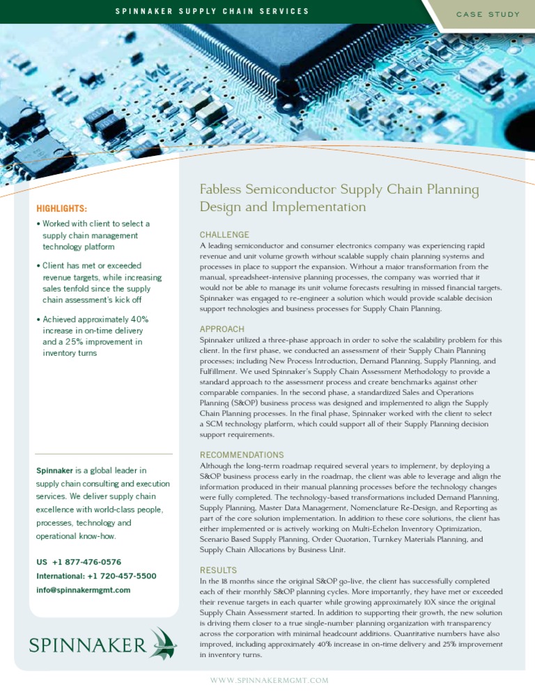 CS SC Fabless Semiconductor Planning Final | PDF | Supply Chain ...