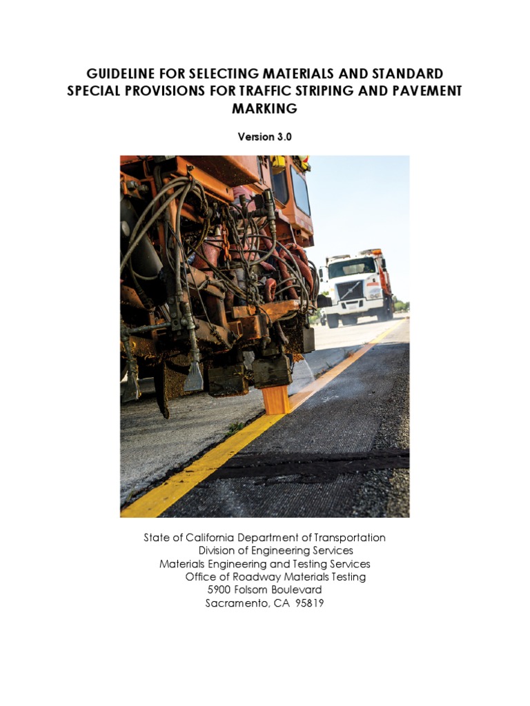 Caltrans Traffic Striping Guidelines | PDF | Road Surface | Road Transport