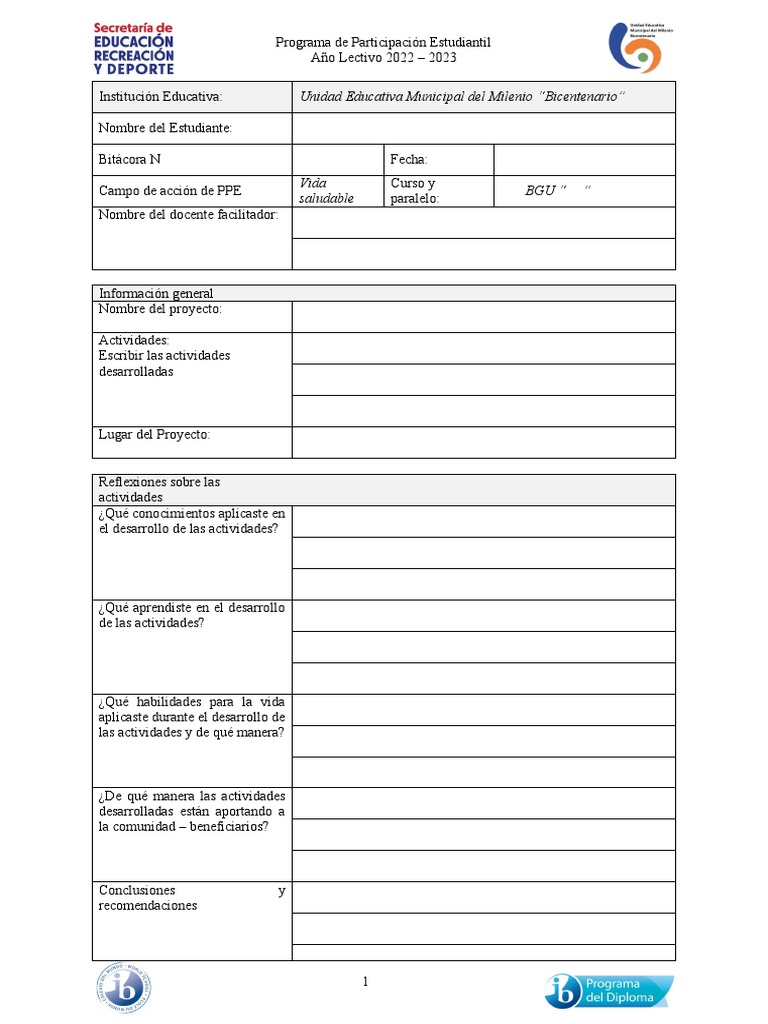 Ppe Formato - Bitacora 3 | PDF