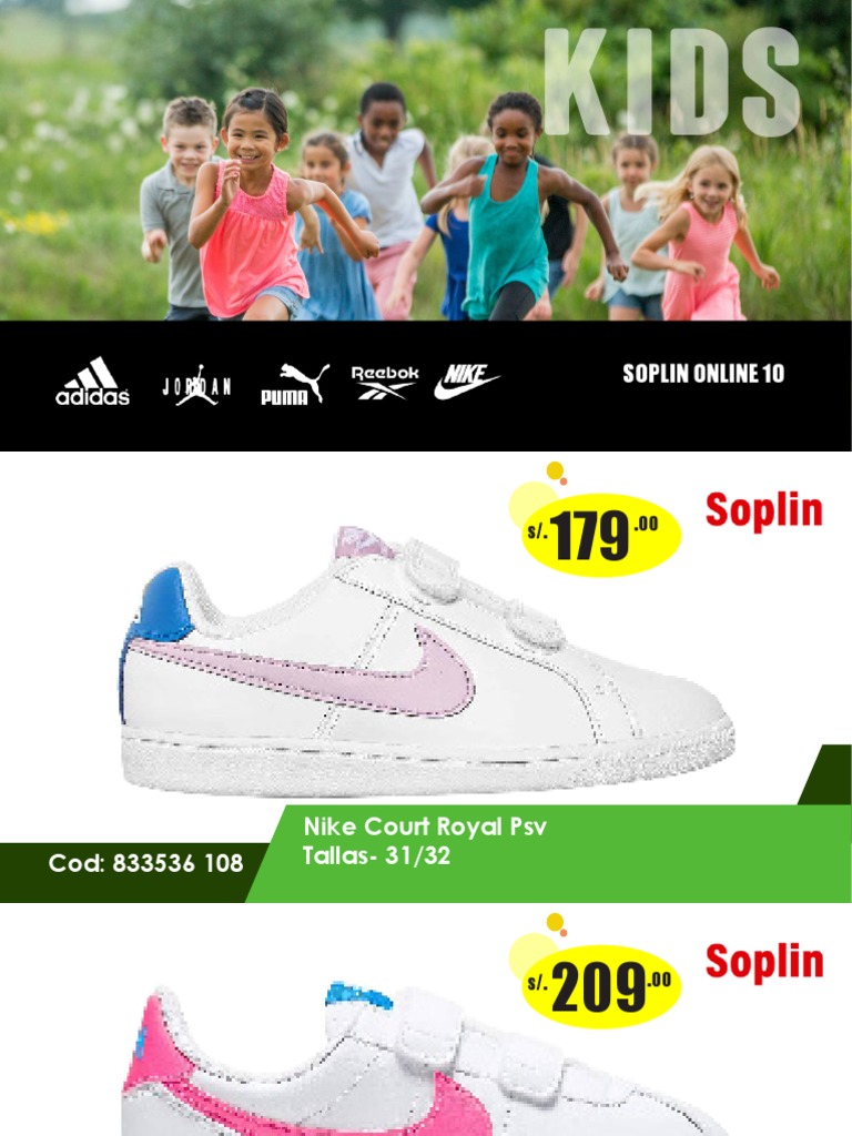Document listing various shoe models, sizes, prices and product codes from Soplin Sport | PDF ...