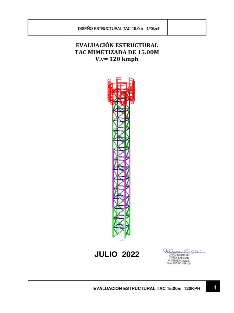 Evaluación Estructural Torre TAC 15m | PDF | Física Aplicada e ...