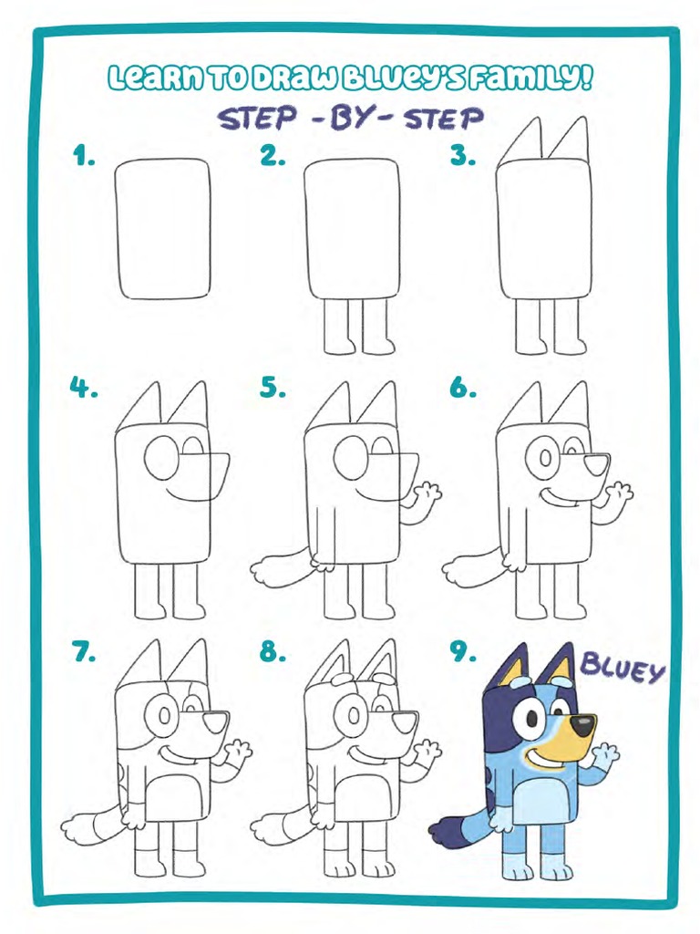 Learn To Draw Blueys Family | PDF