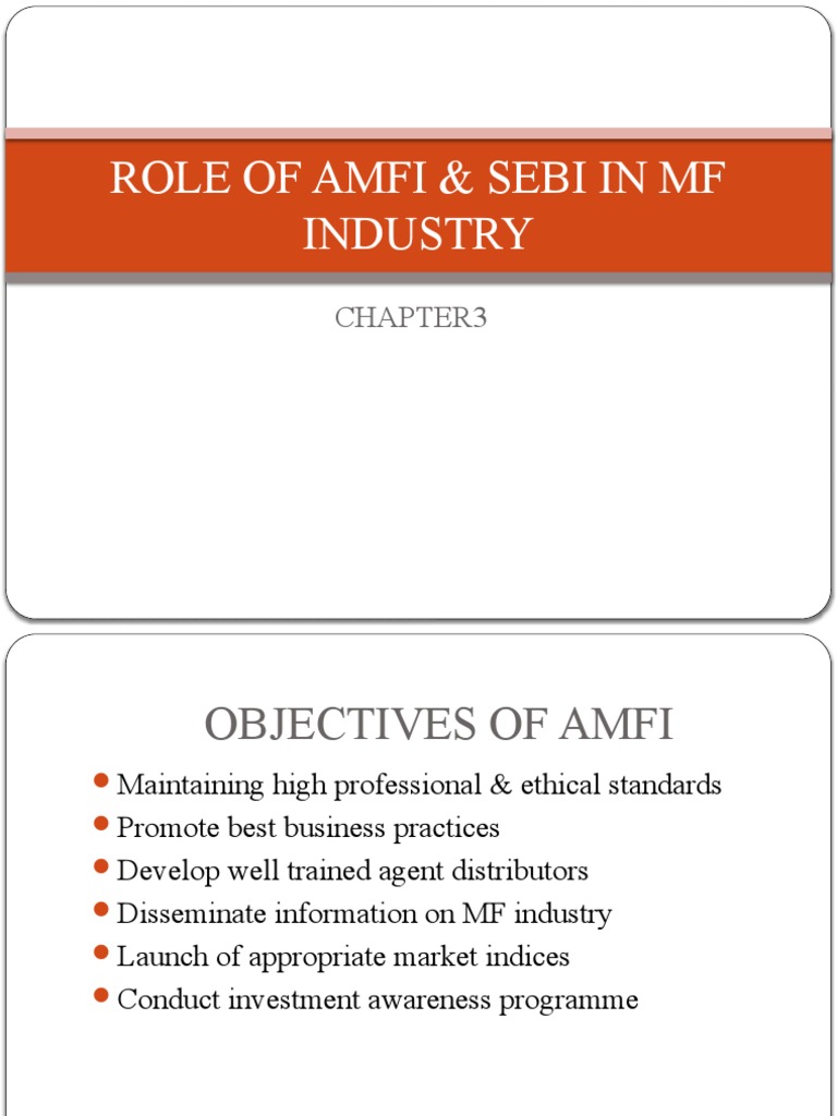 Role of Amfi & Sebi in MF Industry | PDF