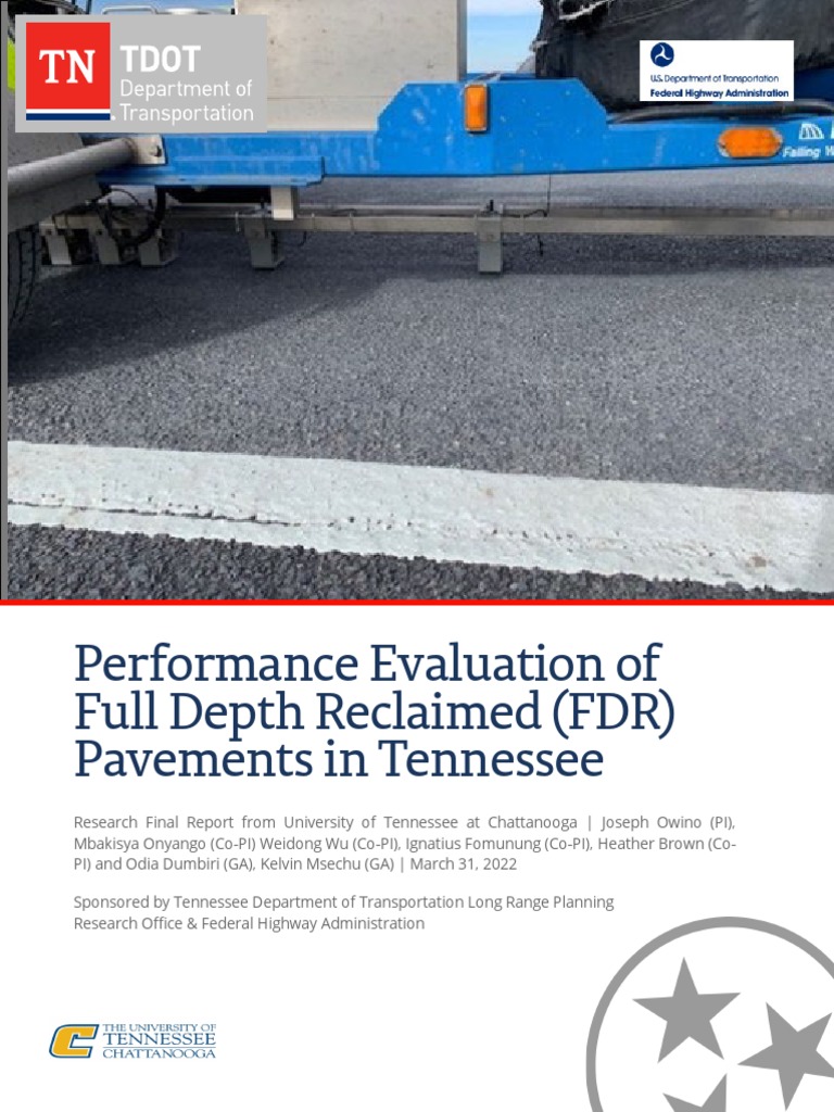 Performance Evaluation Of Fdr Pavements Pdf Road Surface Asphalt