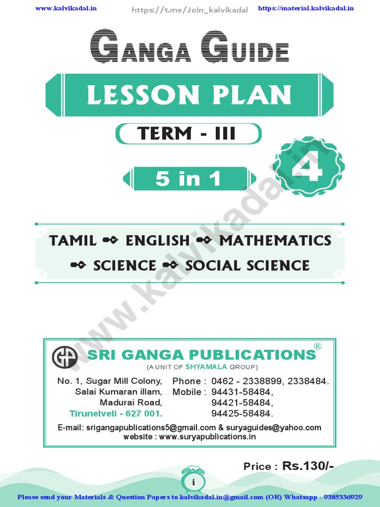 Ganga Guide - Class 4 - Lesson Plan - Term 3 - em | PDF | Cognition ...