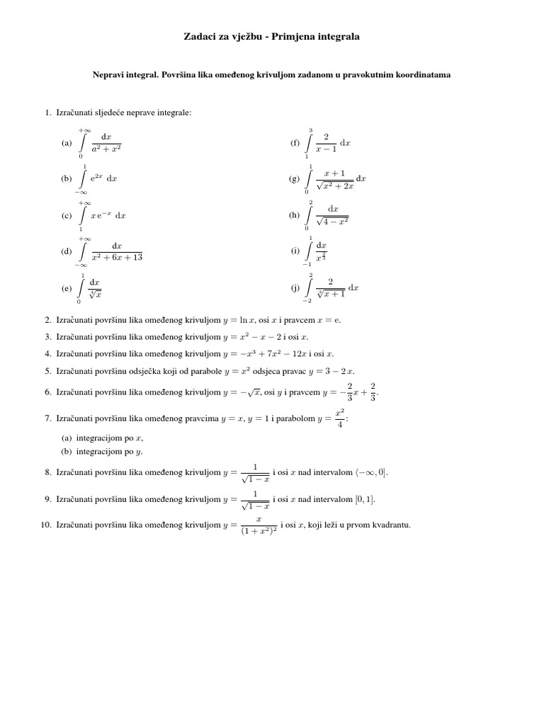 Integrali-1.dio | PDF