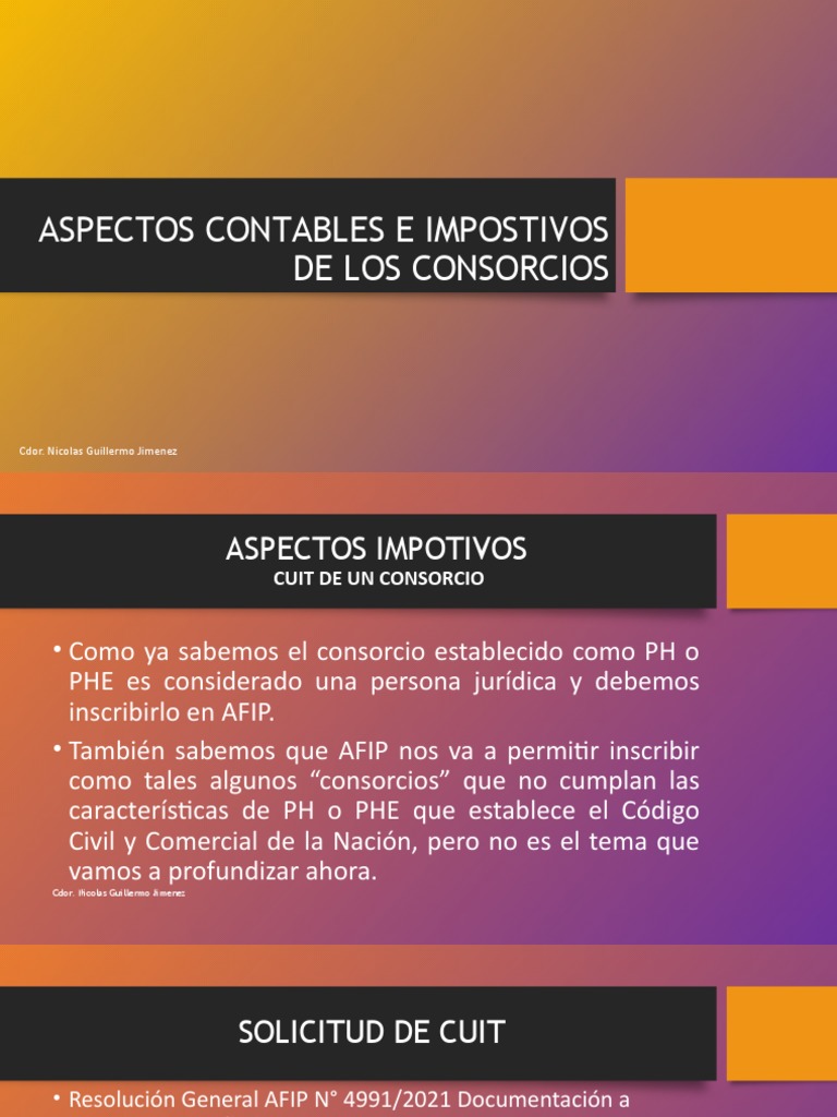 Aspectos Contables e Impostivos de Los Consorcios | PDF | Contabilidad ...