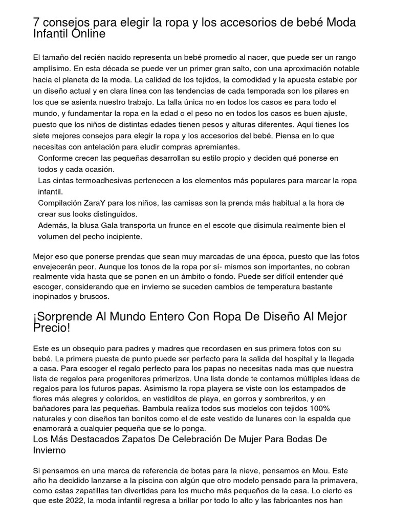 Moda Infantil Ropa Zapatos y Complementos para Ni?os y Ni?asutwyj PDF | PDF | Ropa | Moda