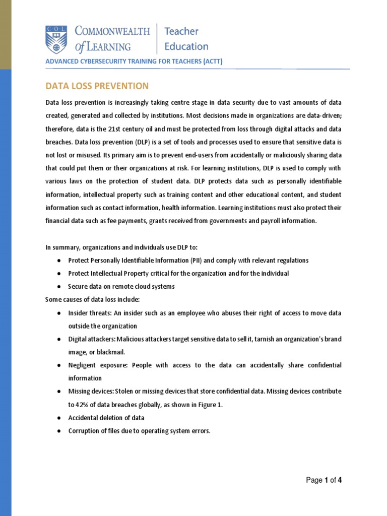 Week 2 Data Loss Prevention | PDF | Backup | Security