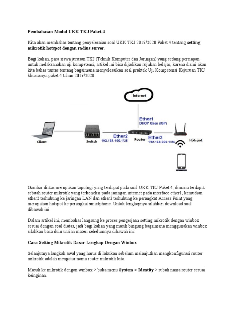 Pembahasan Modul UKK TKJ Paket 4 2023 | PDF
