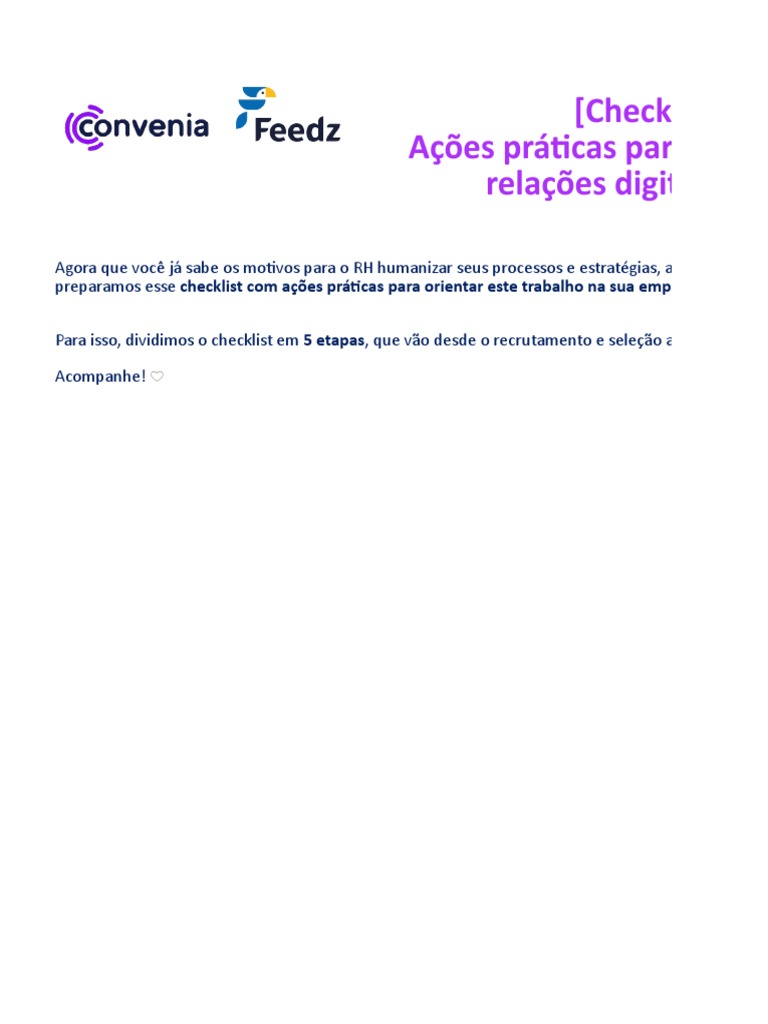 Checklist para Humanizar Processos de RH | PDF | Gestão de recursos ...