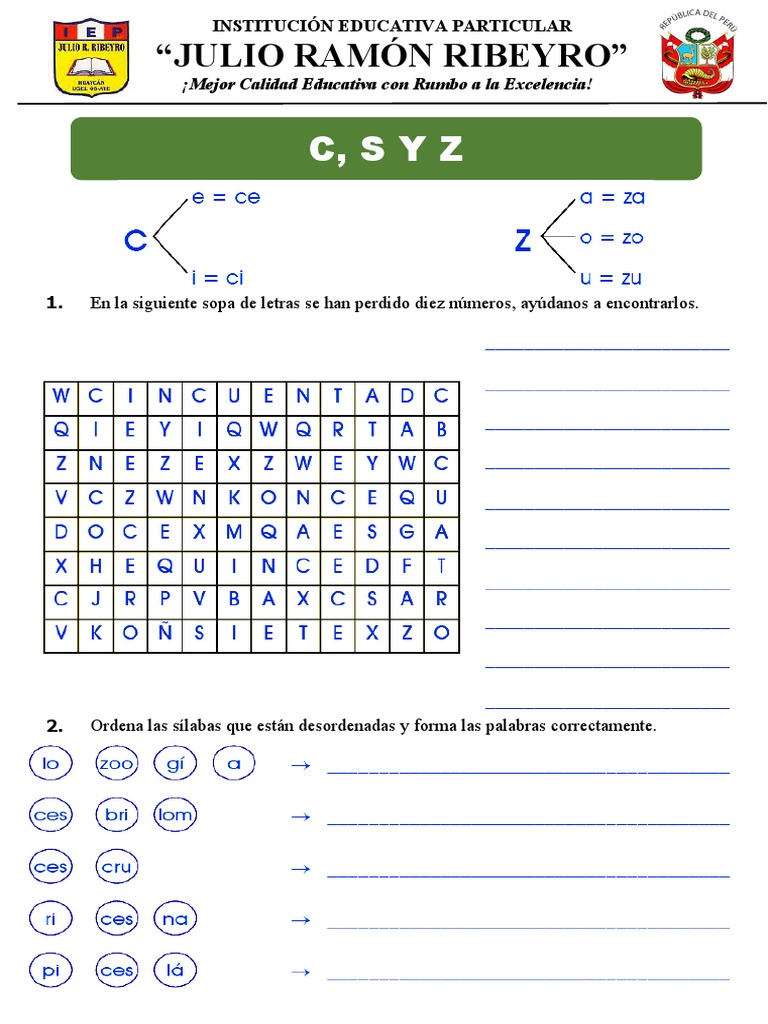 CLASE 3 - USO DE LA C, S y Z | PDF
