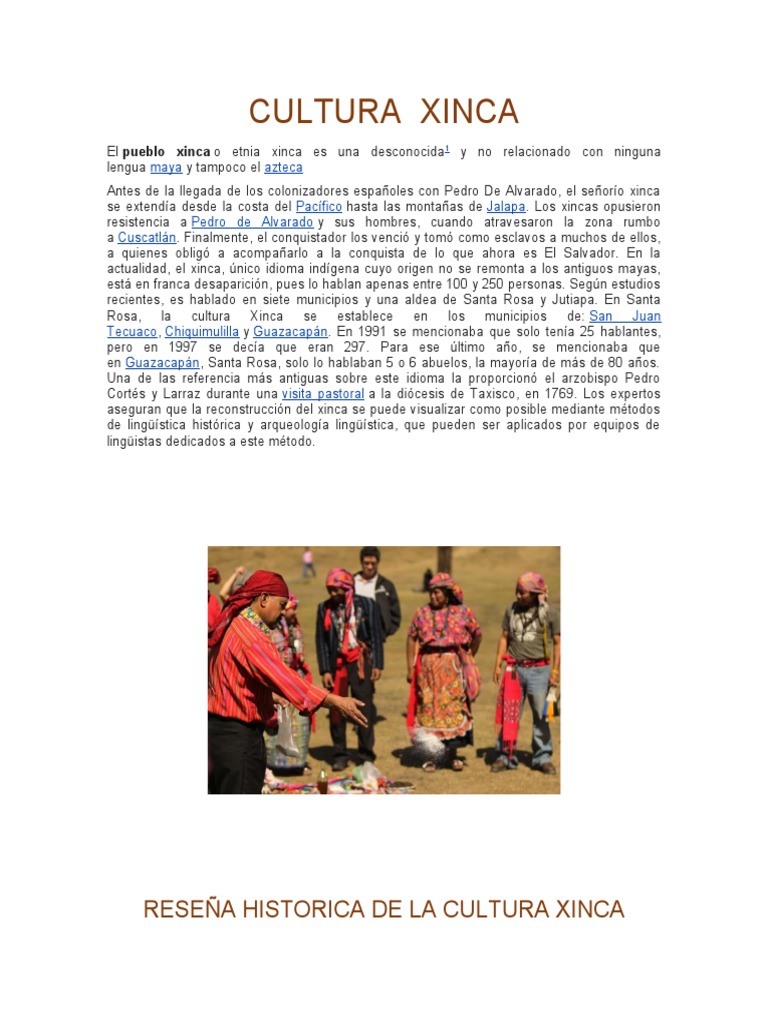 Cultura Xinca | PDF | Cultura de las Americas | Pueblos Indígenas de las Américas