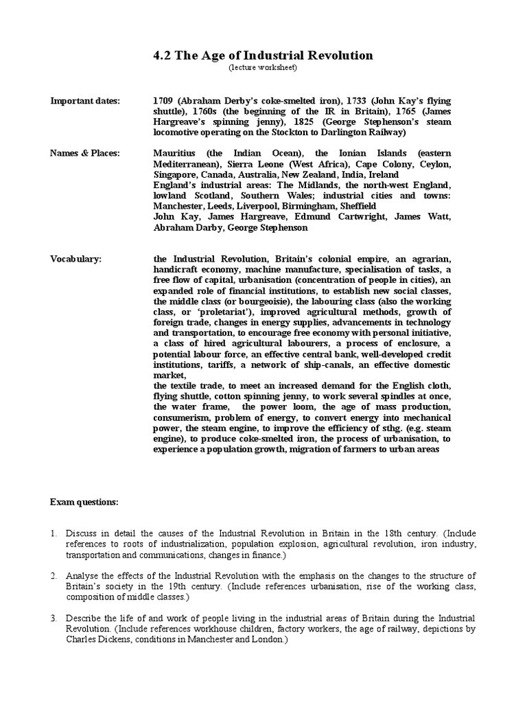 Industrial Revolution Overview | PDF | Industrial Revolution | Economies