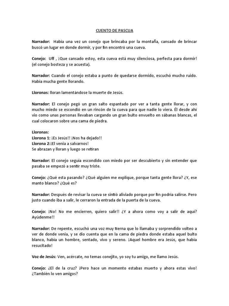 Cuento de Pascua | Descargar gratis PDF | La resurrección de Jesús | Jesús