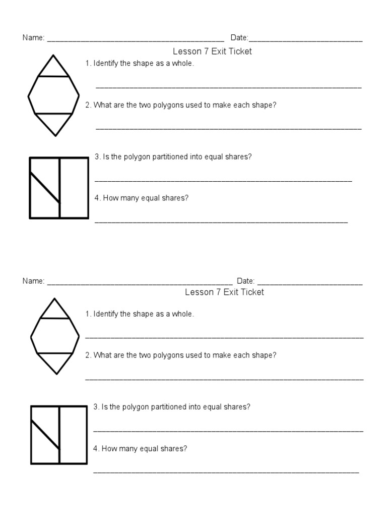 Math Lesson 7 Exit Ticket | PDF
