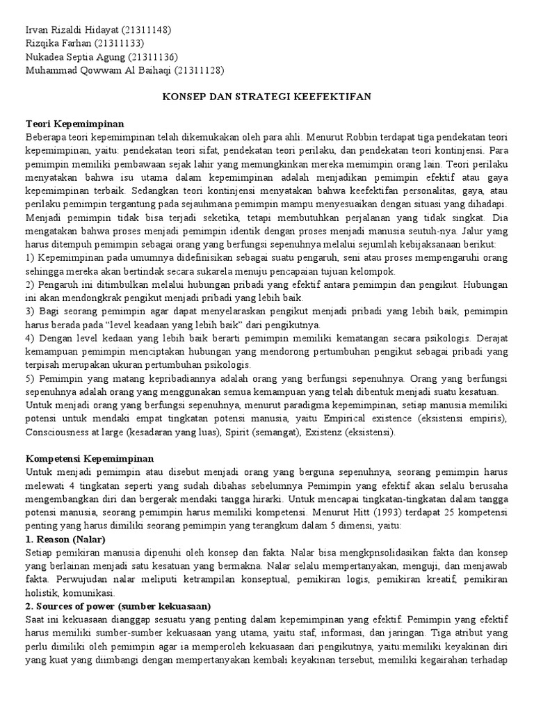 Resume KMI Kepemimpinan Organisasi Masa Depan | PDF
