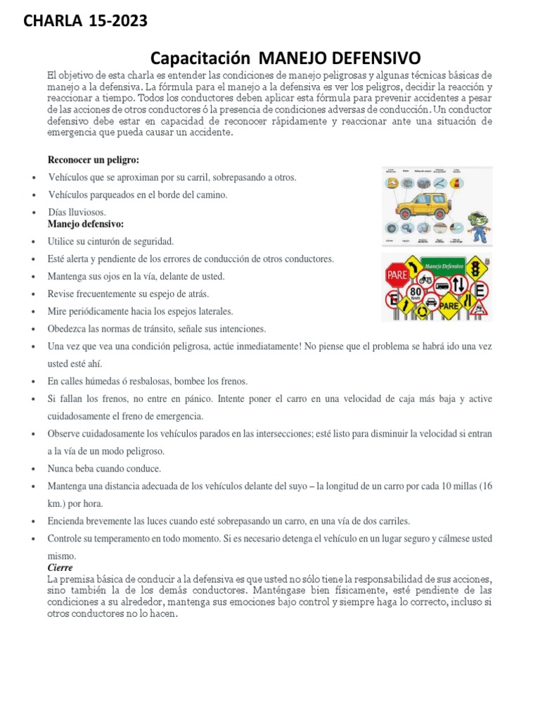15 SEGURIDAD VIAL Manejo Defensivo | PDF 15 SEGURIDAD VIAL Manejo Defensivo | PDF