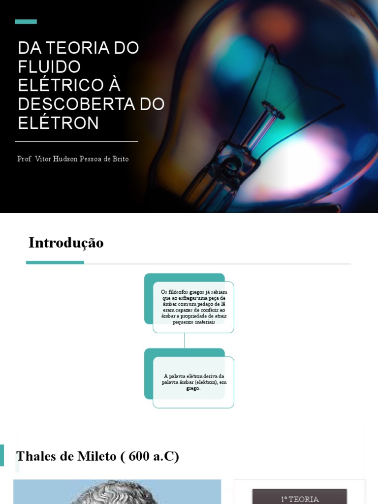 Do Fluido Elétrico à Descoberta Do Elétron Pdf Eletricidade Elétron
