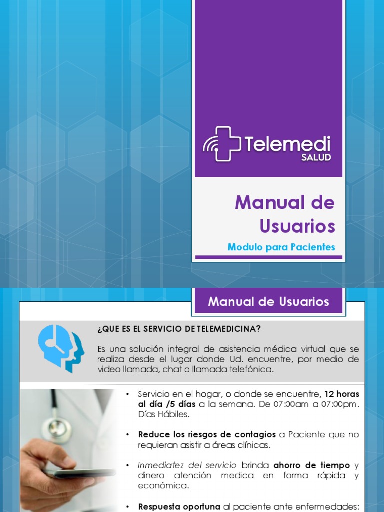 Manual de Usuarios - Paciente TELEMEDI SALUD 2022 OCT | PDF | Chat en ...