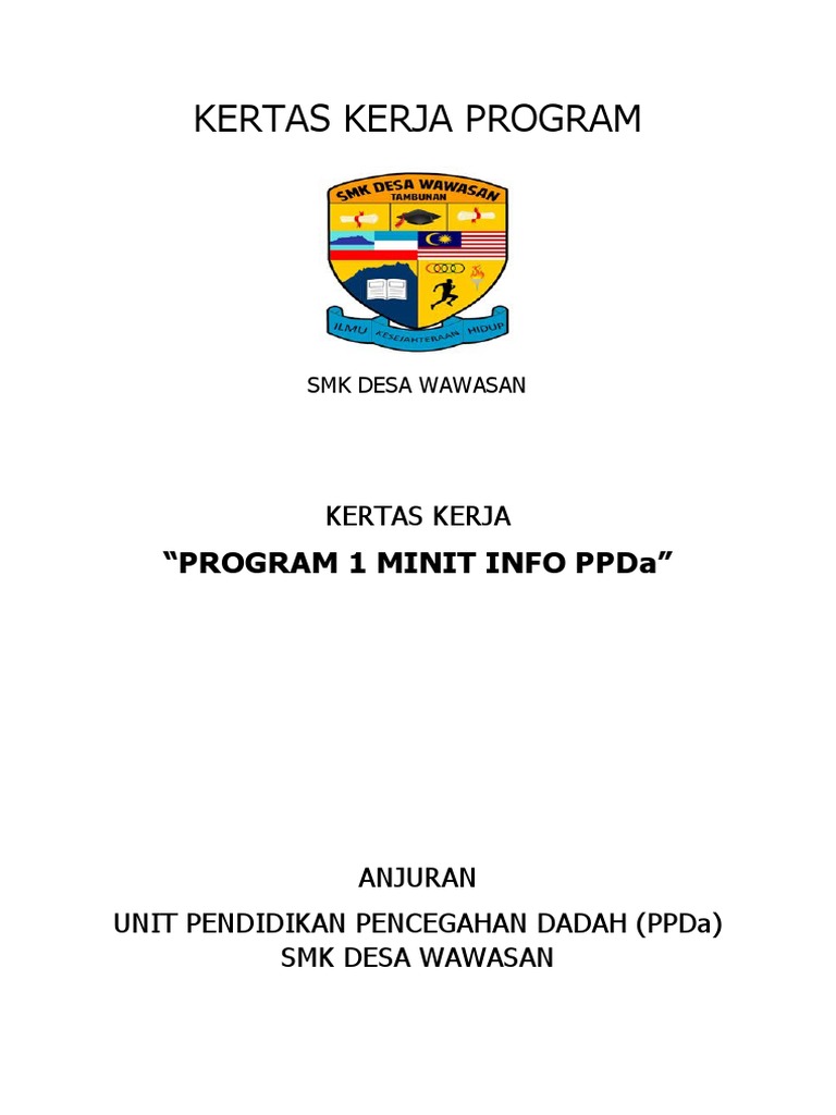 KERTAS KERJA PROGRAM 1 MINIT INFO PPDa | PDF