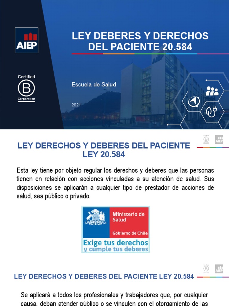 CLASE 3-Ley de Derechos y Deberes Del Paciente (20.584) | PDF | Justicia | Crimen y violencia