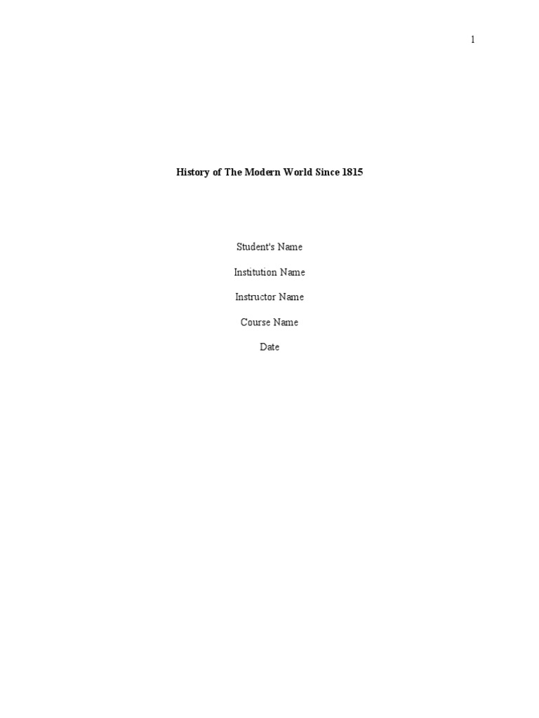 History of The Modern World Since 1815 | PDF | Trade Union | United ...