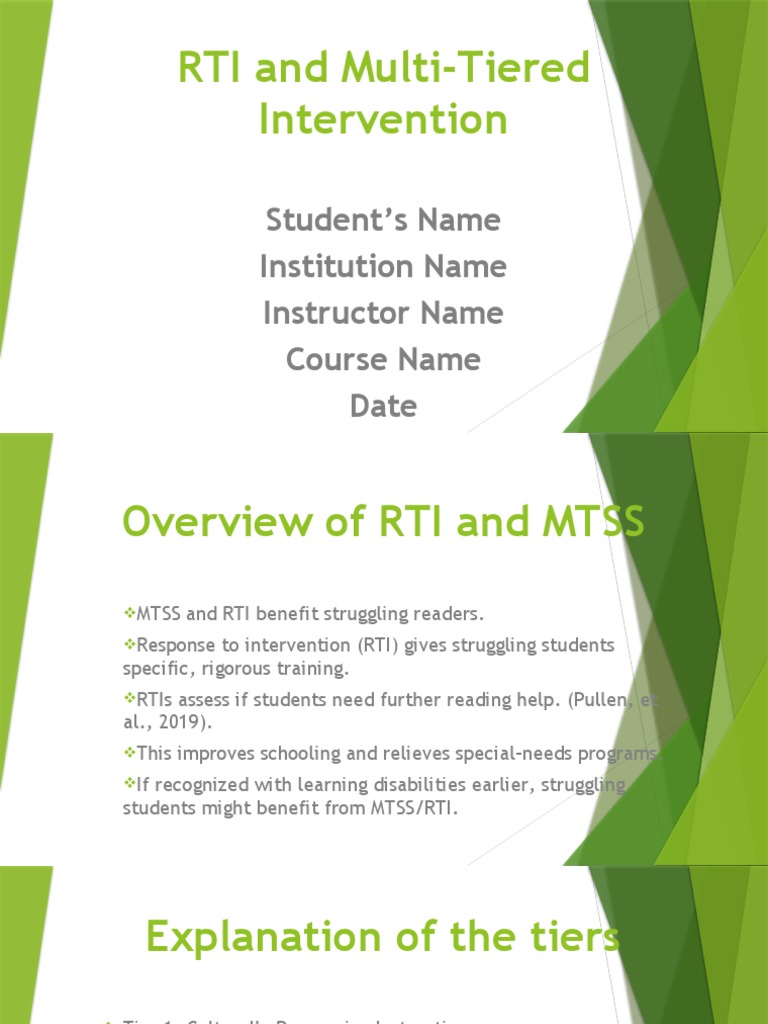 RTI and MTSS: Strategies for Struggling Readers | PDF | Cognitive ...