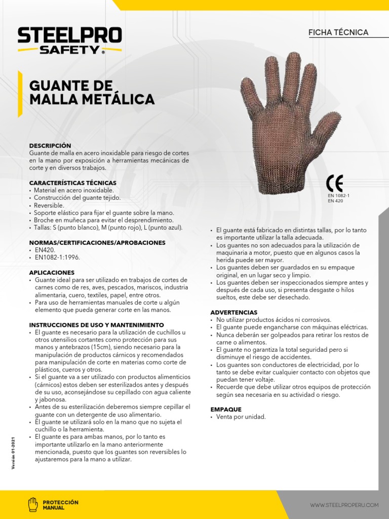 Guante de Malla Metálica: Garantía Recomendaciones de Disposición Final (Legal) | PDF | Guante ...