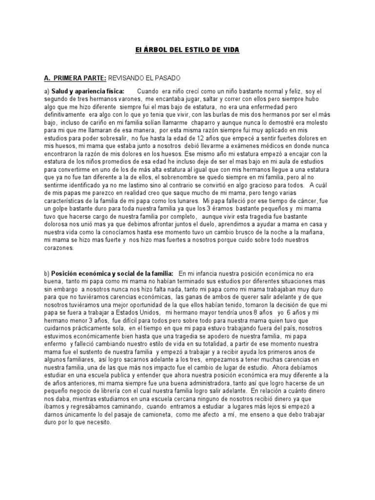 Análisis del Árbol del Estilo de Vida | PDF | Adultos | Amor