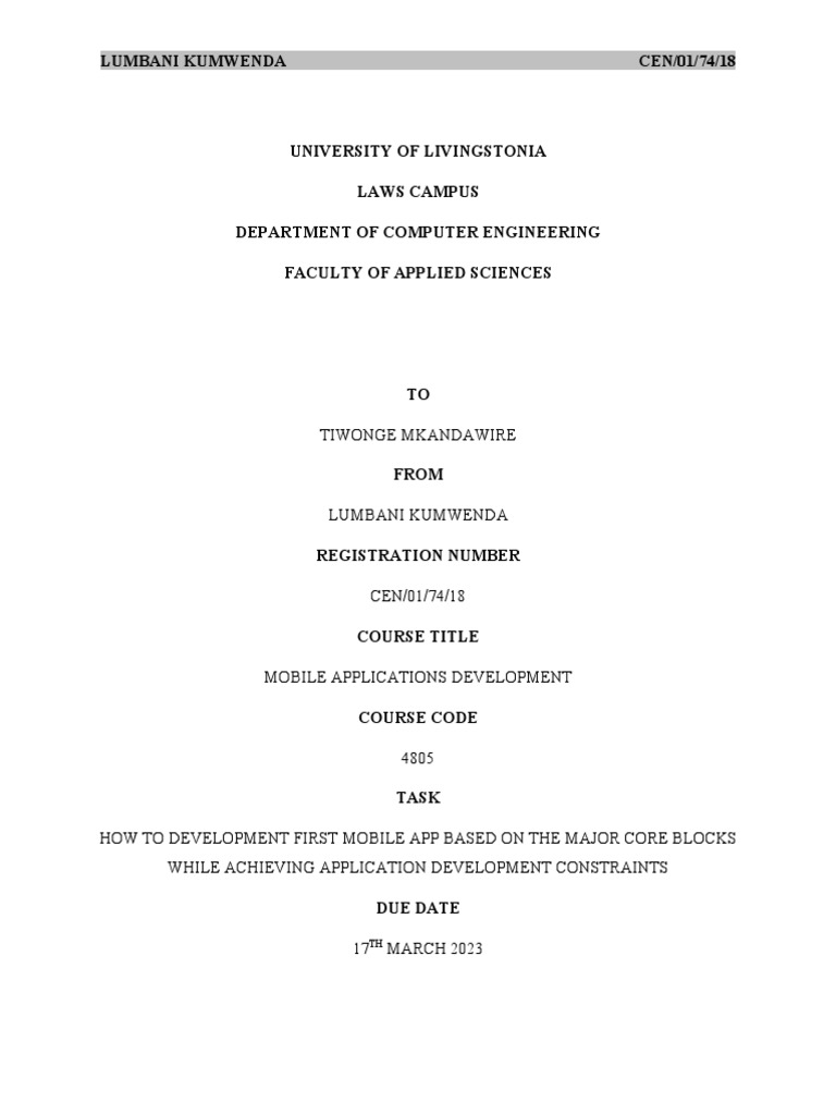 Mobile Apps First Assignment Pdf Android Operating System Application Software 