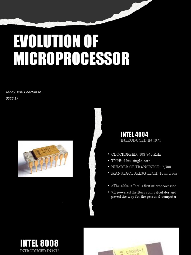 Evolution of Microprocessor: Tanay, Karl Charton M. Bscs 1F | PDF | Intel | Computer Science