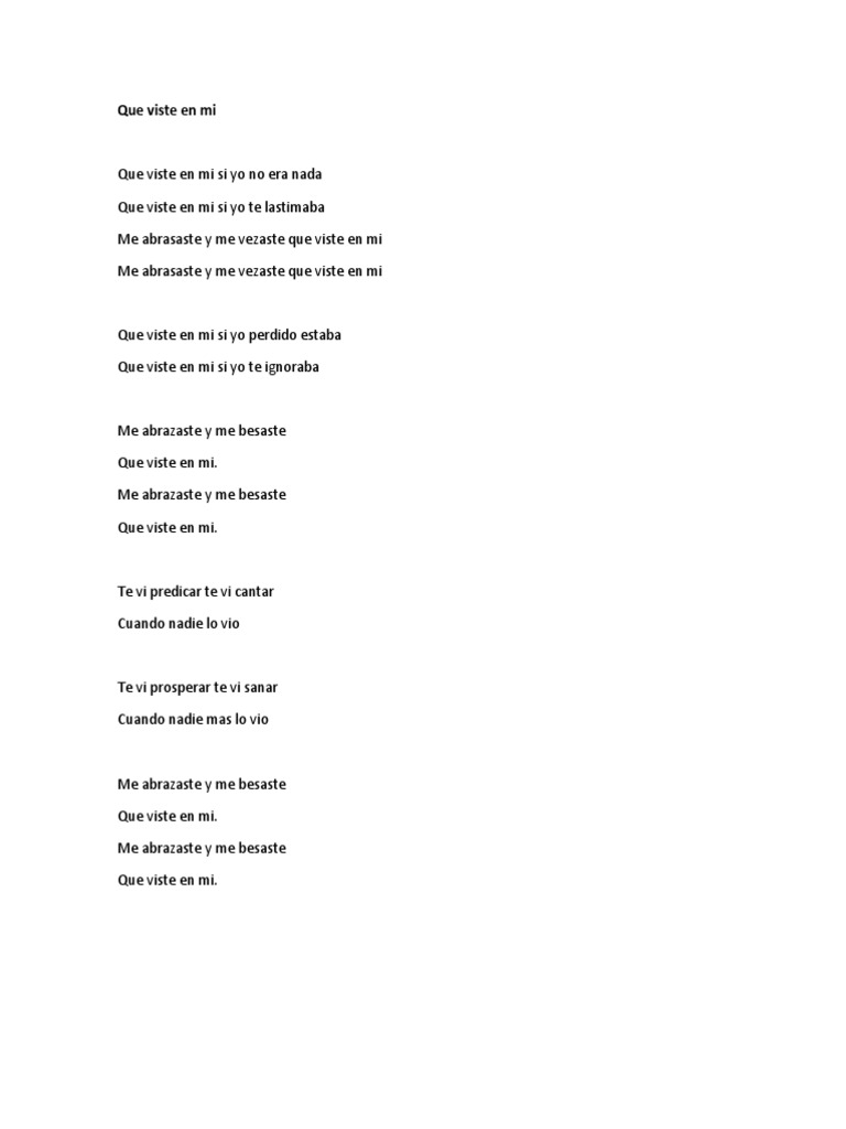 Que Viste En Mi Pdf