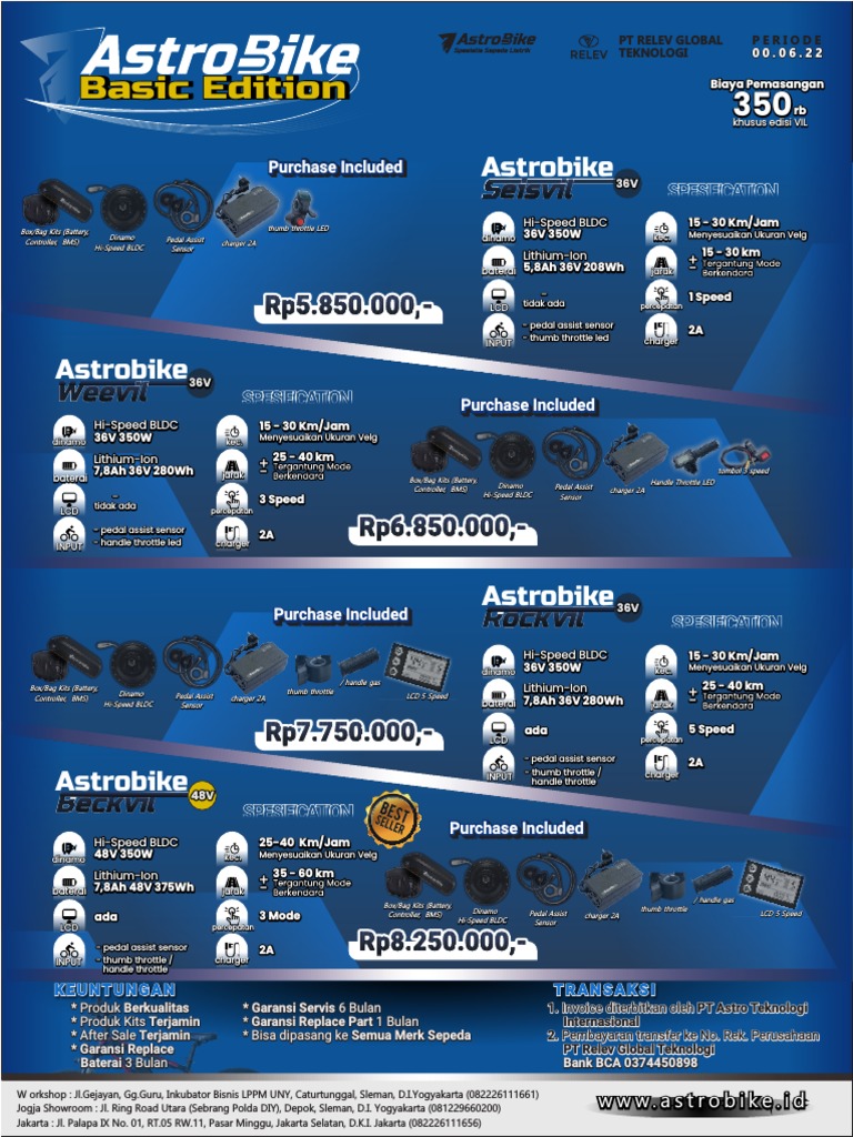 Astrobike Electric Bicycle Models and Specifications | PDF | Internal ...