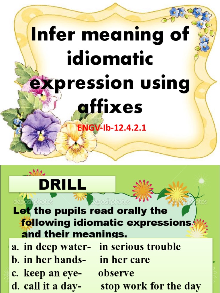 Infer Meaning of Idiomatic Expression Using Affixes | PDF