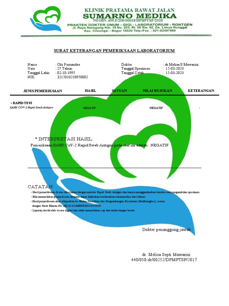 Hasil Antigen Kosong Untuk PDF | PDF