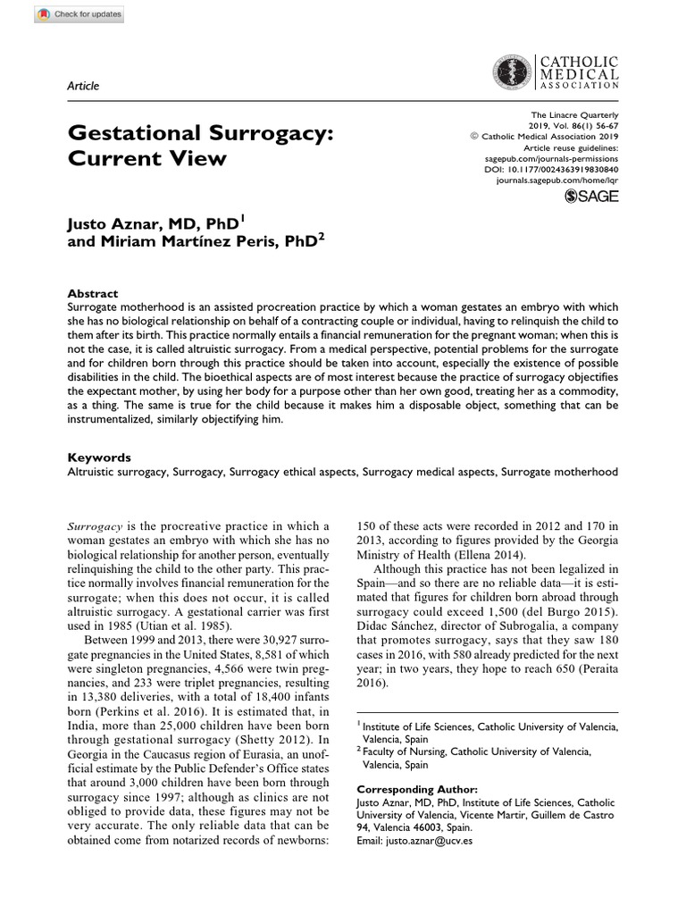 Aznar & Martínez - Gestational Surrogacy | PDF | Surrogacy | Pregnancy