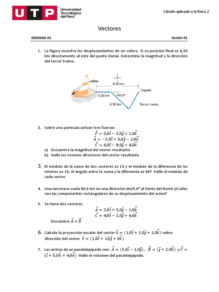 S01.s1 Ejercicios Vectores | PDF