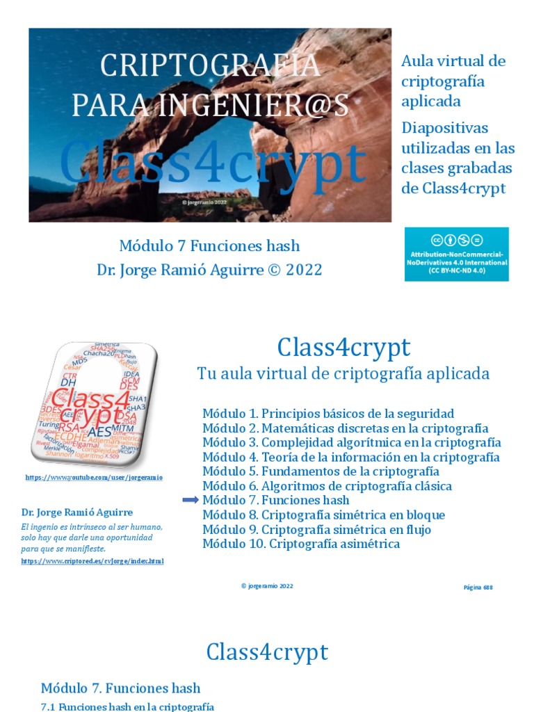 Capítulo 7 Funciones Hash | Descargar gratis PDF | Clave (criptografía) | Criptografía
