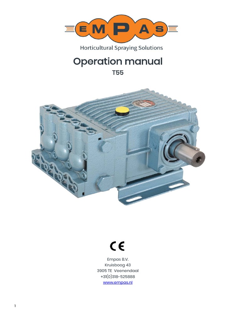 Operation Manual T55 | PDF | Pump | Valve
