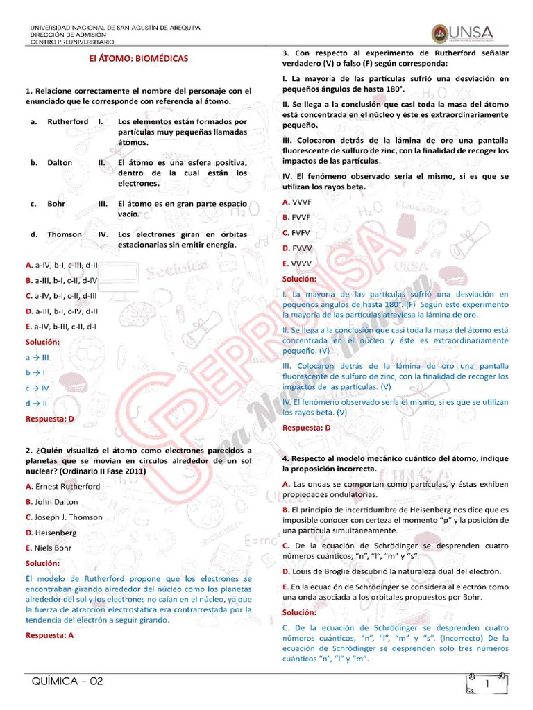 Química 02 Solucionario | PDF